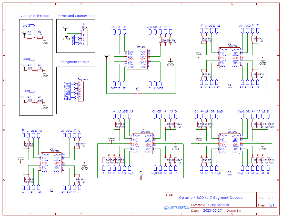 OP-Amps Gone Digital - A BCD to 7 Seg Converter | Hackaday.io