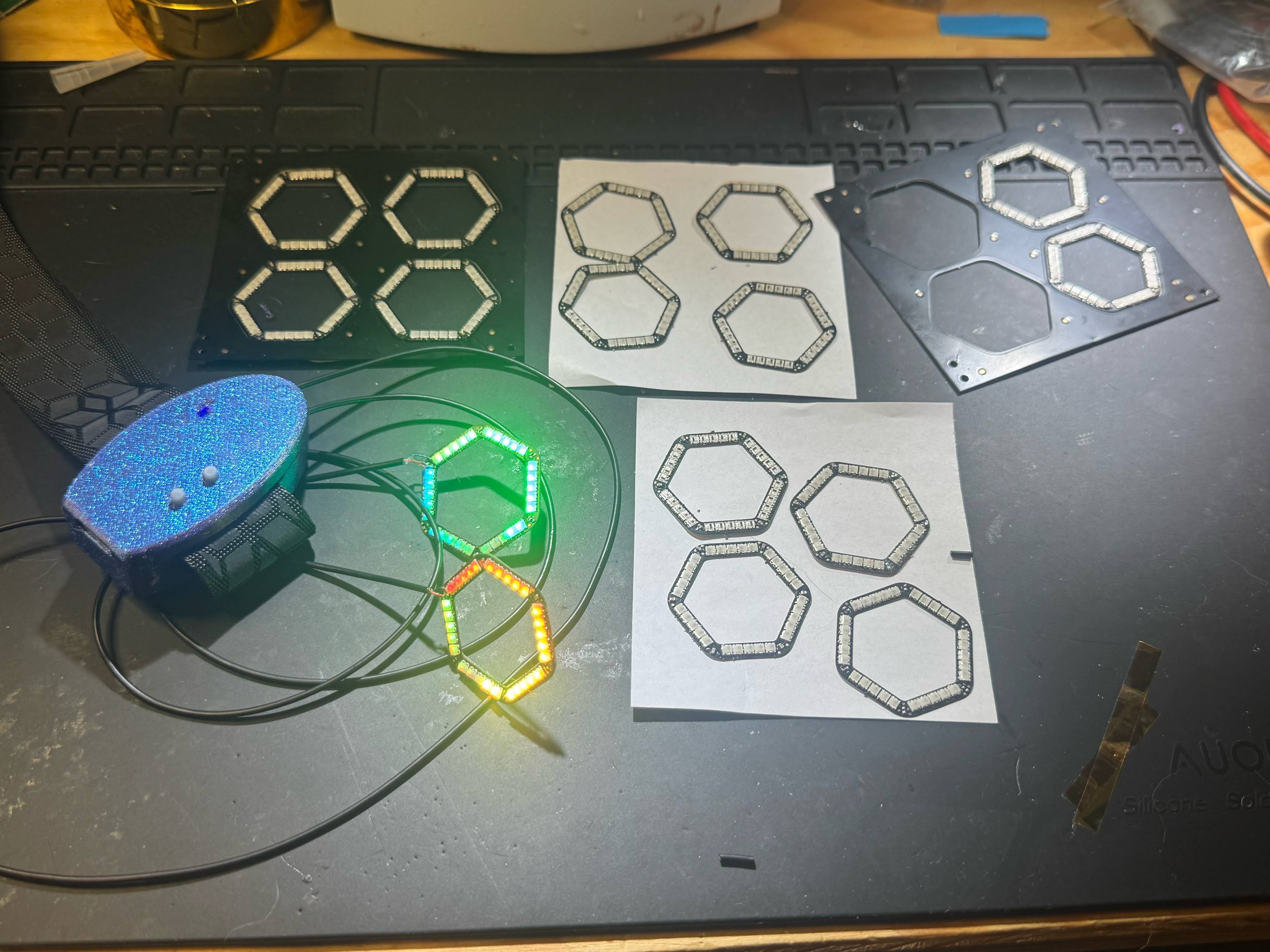 Gallery | FlexiGlow: Wearable Hexagon Neopixels | Hackaday.io