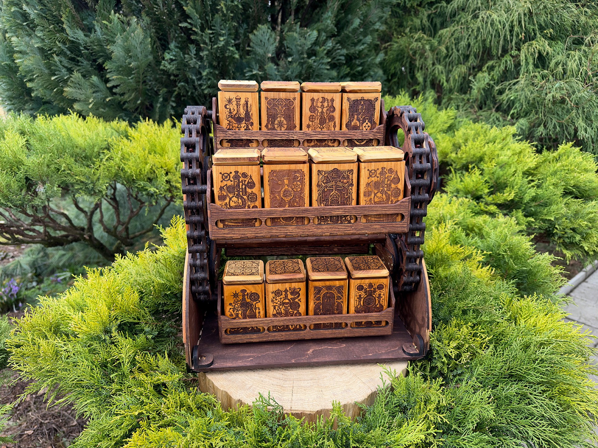 Gallery | Wooden Vertical Carousel Spice Rack Alchemy Design | Hackaday.io