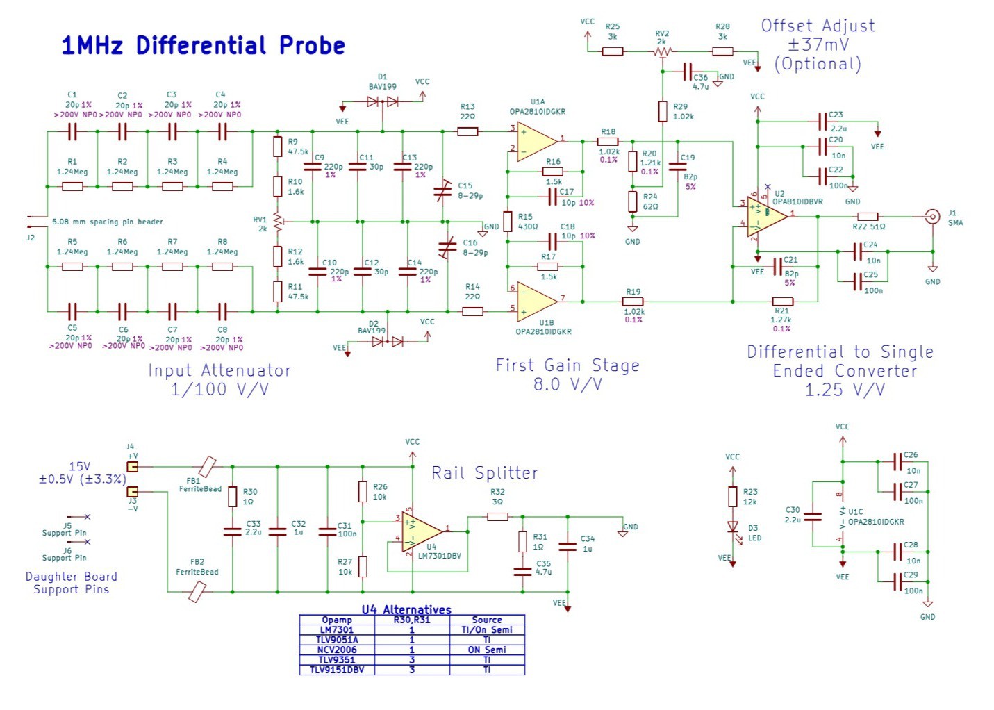A Slim 10x 100MHz-10MHz-1MHz Differential Probe | Details | Hackaday.io