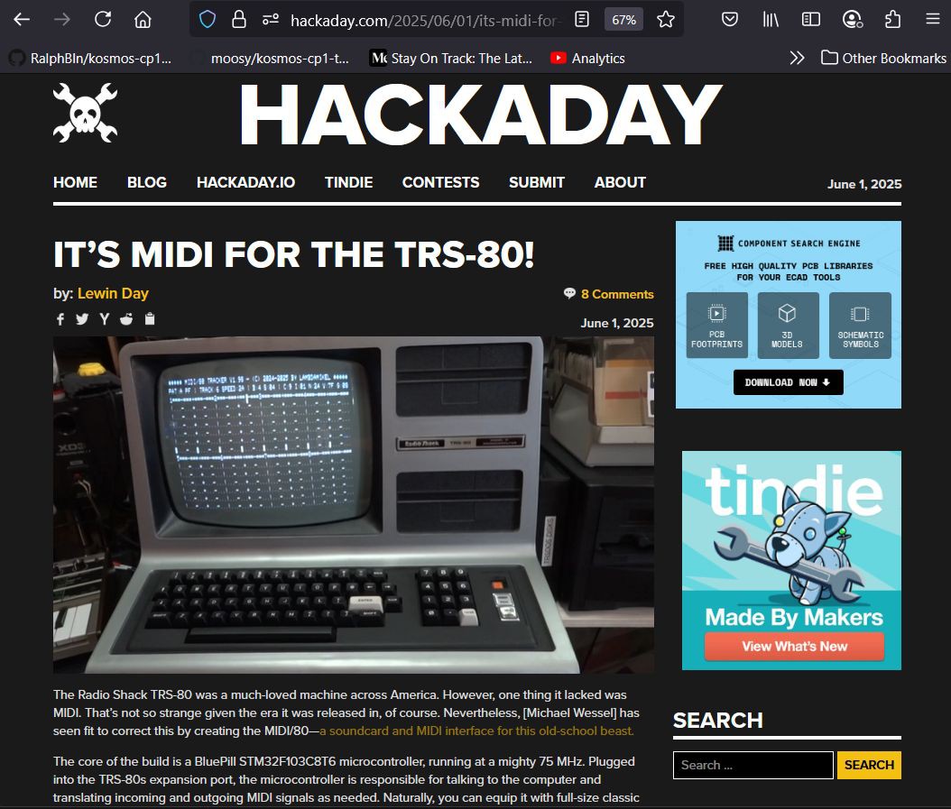 Gallery | MIDI-80 for the TRS-80 | Hackaday.io