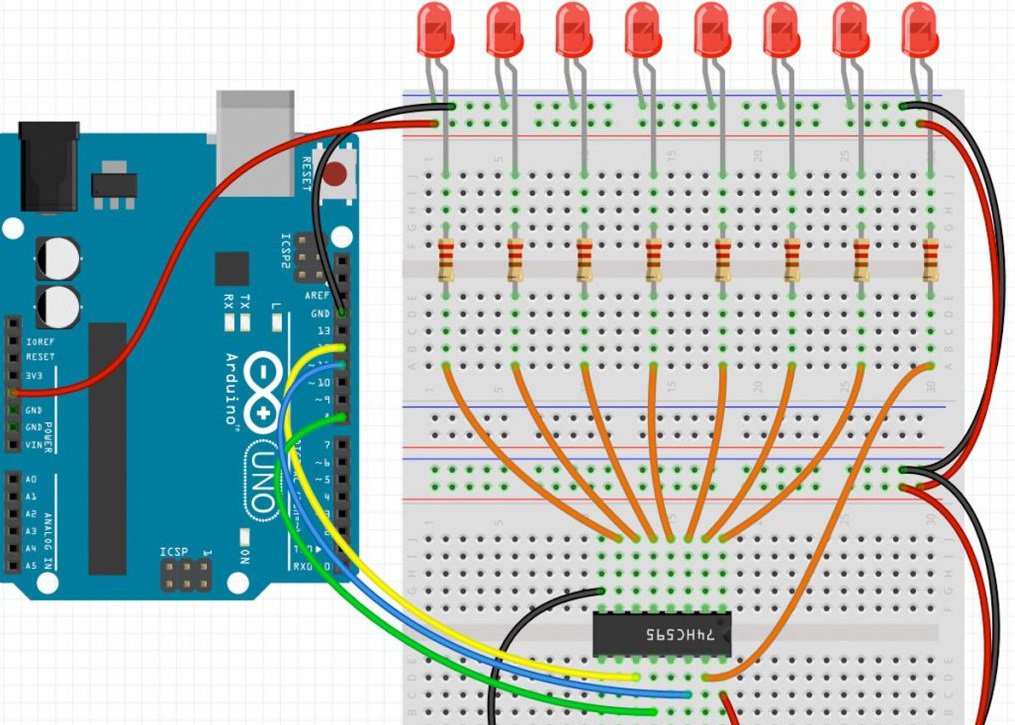 Gallery | Shift Register 74HC595 With Arduino Uno | Hackaday.io