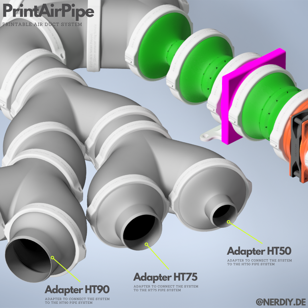Gallery | PrintAirPipe - Printable air duct system | Hackaday.io
