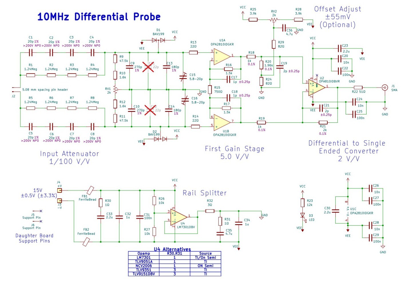 A Slim 10x 100MHz-10MHz-1MHz Differential Probe | Details | Hackaday.io