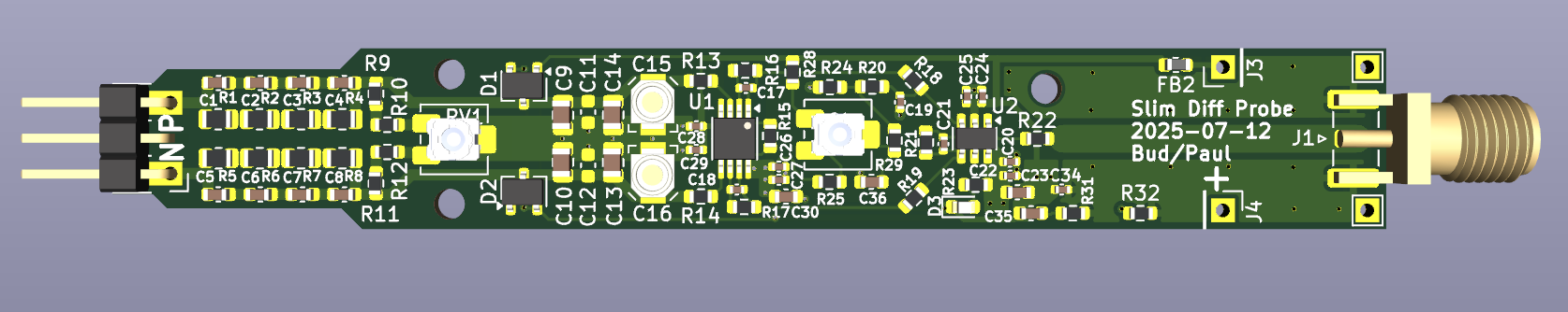 A Slim 10x 100MHz-10MHz-1MHz Differential Probe | Details | Hackaday.io