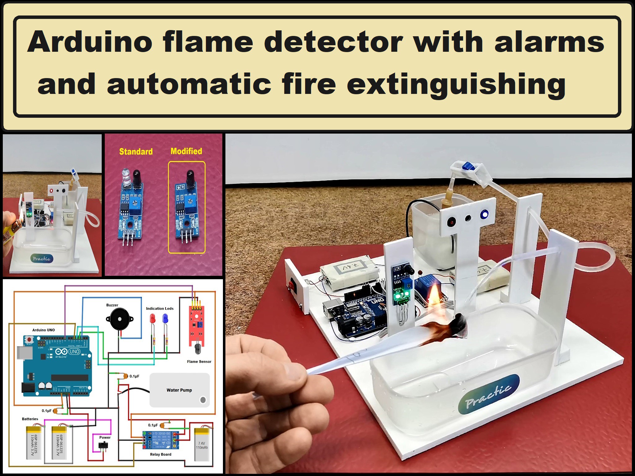 Arduino flame detector with alarms | Details | Hackaday.io
