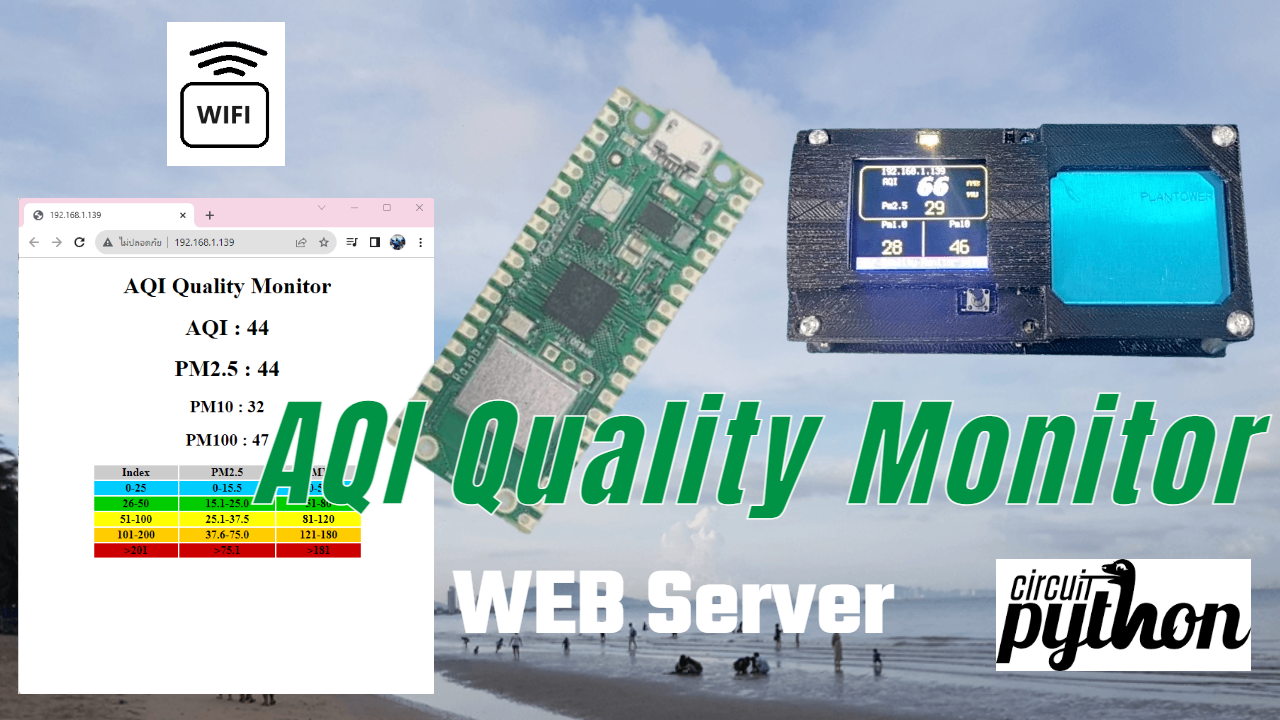 AQI Quality Monitor v2.0 (PICO W) Webserver | Details | Hackaday.io