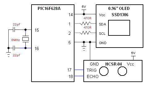 Distance Meter PIC16F628 | Hackaday.io