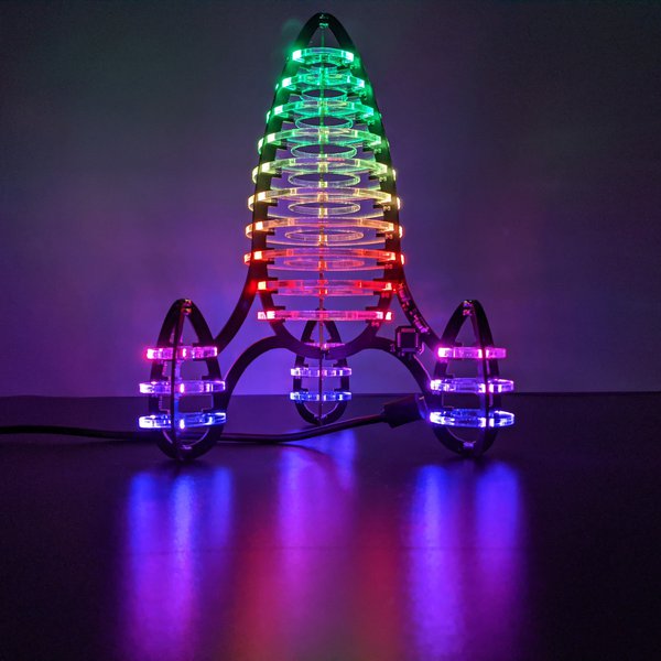 ATOMPUNK ROCKET LAMP MADE OF BARE PCBS AND LED-LIT | Hackaday.io