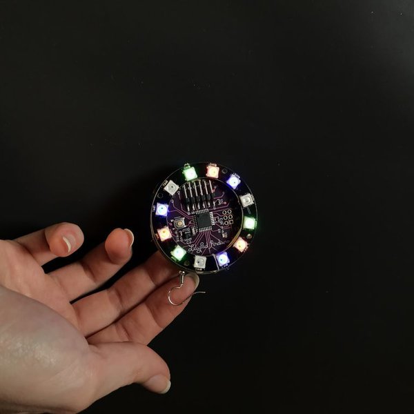 Arduino Lilypad Controlled Neopixel Earrings