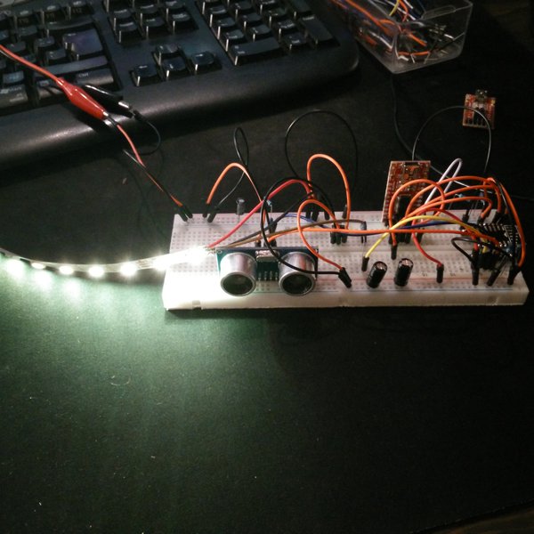 Ultrasonic motion sensing RGB-lights | Hackaday.io