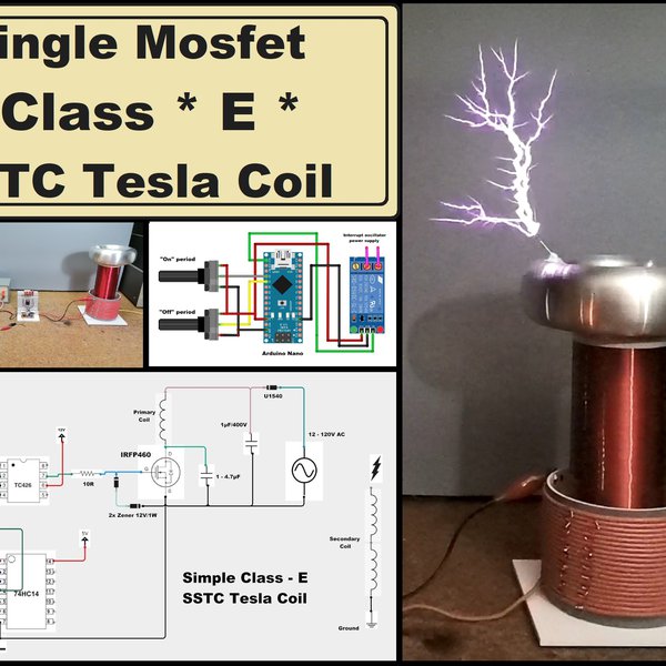 Single Mosfet Class E Solid State Tesla Coil