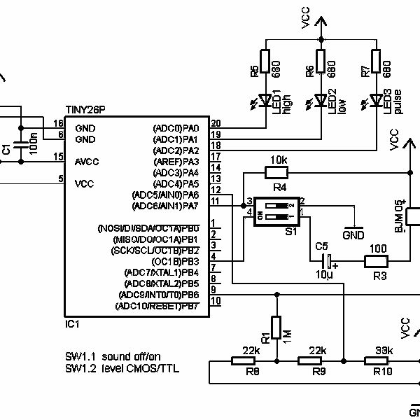 Logic probe using ATTINY26 | Hackaday.io