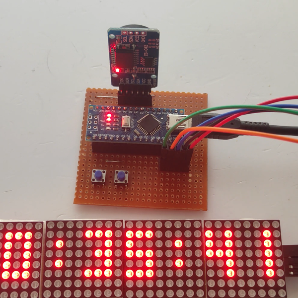 Simple Led Matrix Clock With Physical Switch | Hackaday.io