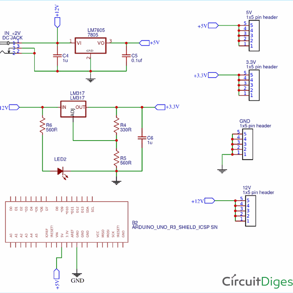 DIY Arduino Power Supply Shield with 3.3v, 5v and | Hackaday.io