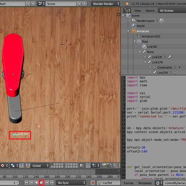 Controlling a robot arm with Blender | Hackaday.io