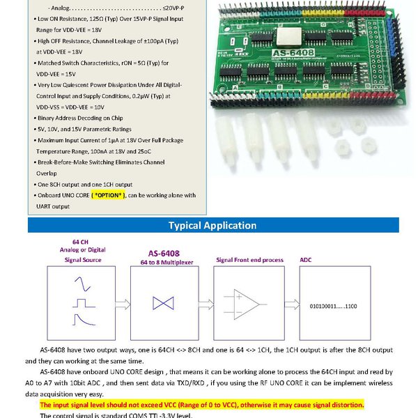 64 To 8 Or 1 Analog Digital Multiplexer Switch