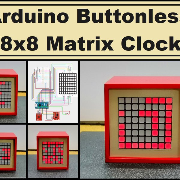 Arduino Buttonless Led Matrix Clock With Adxl335