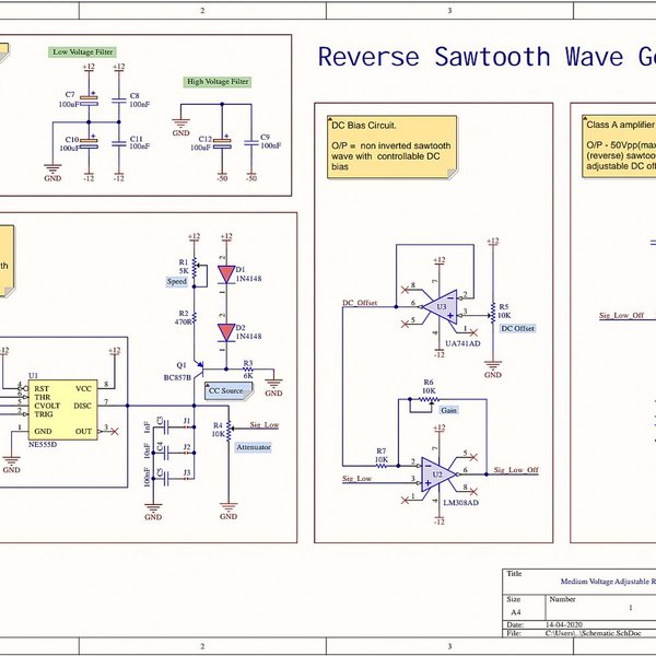 Adjustable Reverse Sawtooth Generator | Hackaday.io
