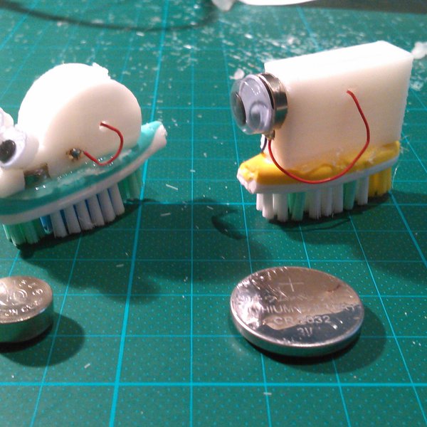 Minion (and snail) bristlebots | Hackaday.io