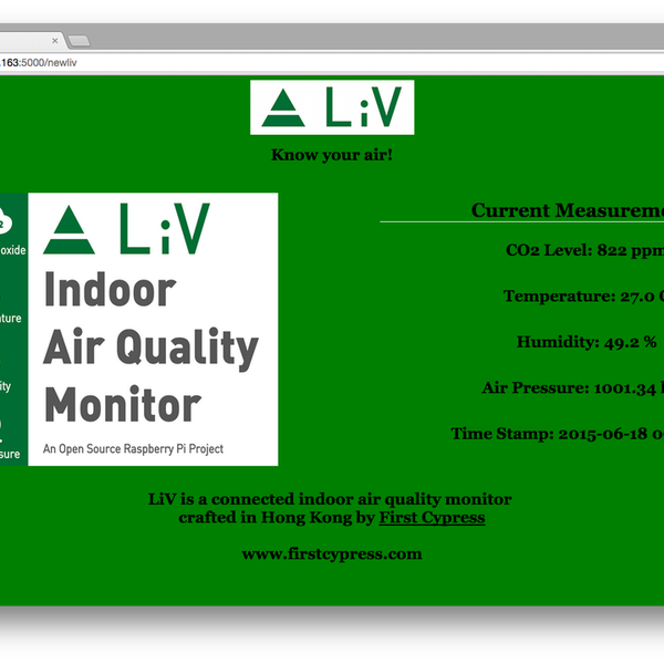 Raspberry Pi : LiV Pi Indoor Air Quality Monitor | Hackaday.io