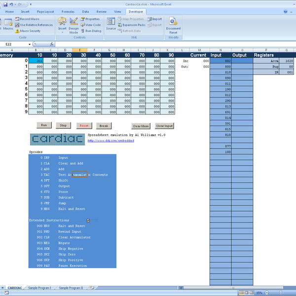 Cardiac (Paper Computer) Spreadsheet | Hackaday.io
