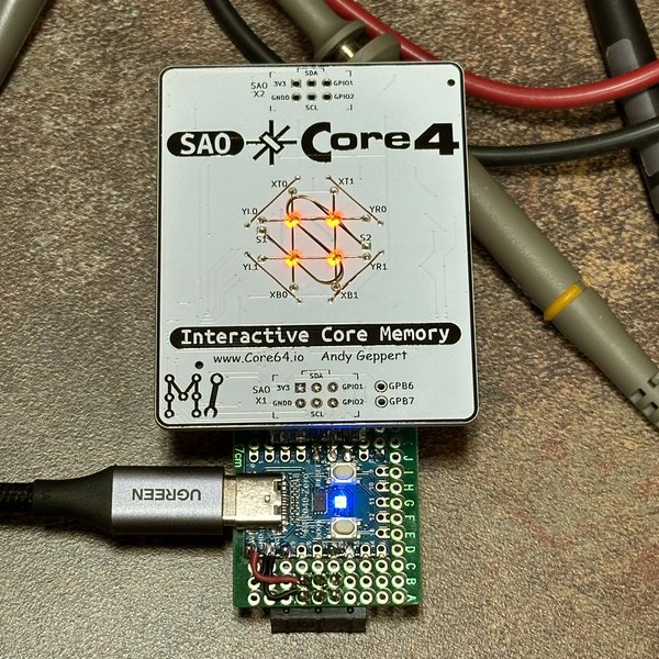 SAO Core4 - A Nibble of Core Memory with I2C | Hackaday.io SAO Core4 - A Nibble of Core Memory with I2C | Hackaday.io
