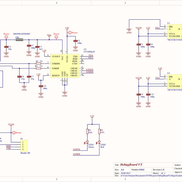 Debug Board with Voltage Translator | Hackaday.io