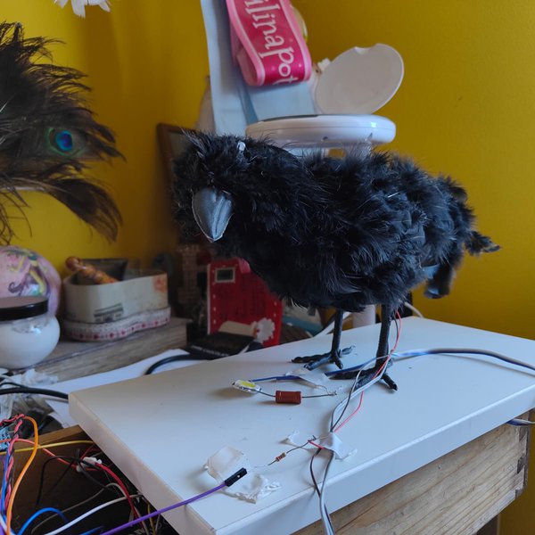 Halloween Raven with sound and thunder effect | Hackaday.io