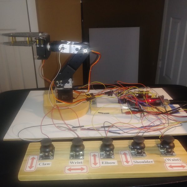 Controlling a Robotic Arm (5 DOF) using joysticks | Hackaday.io