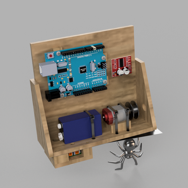 Sensing spider prank (Wood Edition) | Hackaday.io