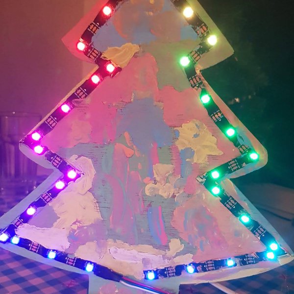 Wooden Christmas tree with addressable LEDs | Hackaday.io