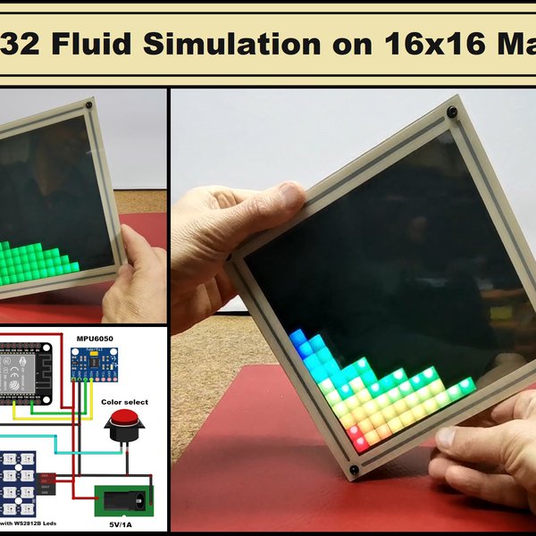 ESP32 Fluid simulation on 16x16 Led Matrix | Hackaday.io