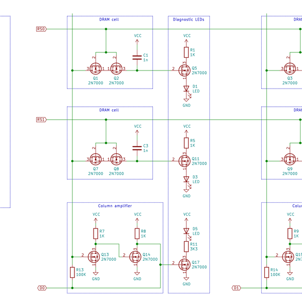 Homebrew Dynamic RAM with Discrete MOSFETs | Hackaday.io