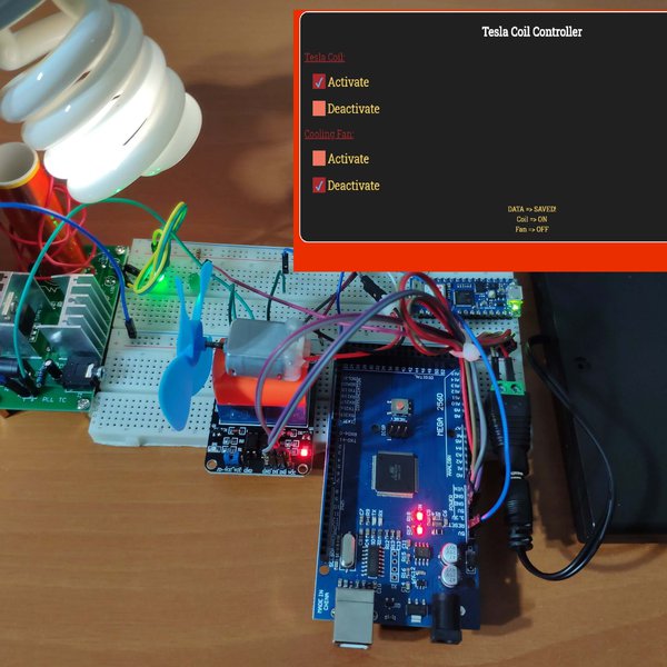 IoT Tesla Coil and Cooling Fan on the Localhost | Hackaday.io