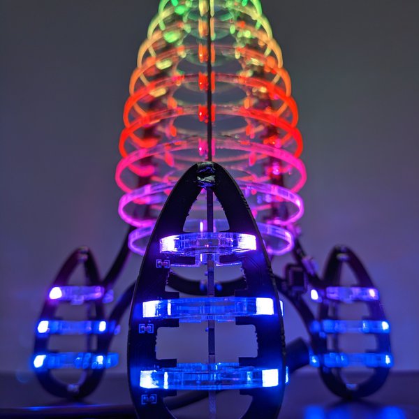 ATOMPUNK ROCKET LAMP MADE OF BARE PCBS AND LED-LIT | Hackaday.io