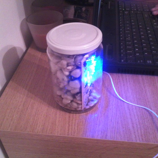 Binary desk USB jar clock | Hackaday.io