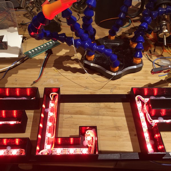 Custom 3d printed sign with addressable leds | Hackaday.io