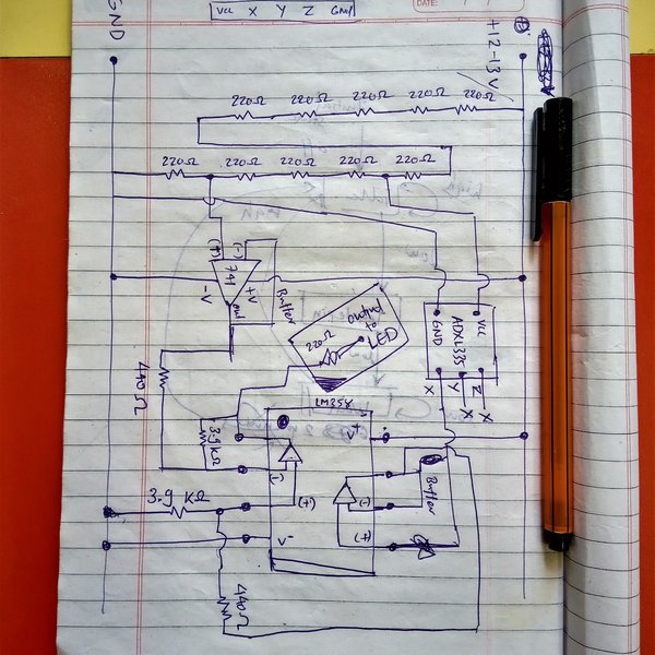 RGB LED control with Op Amp and ADXL335 | Hackaday.io
