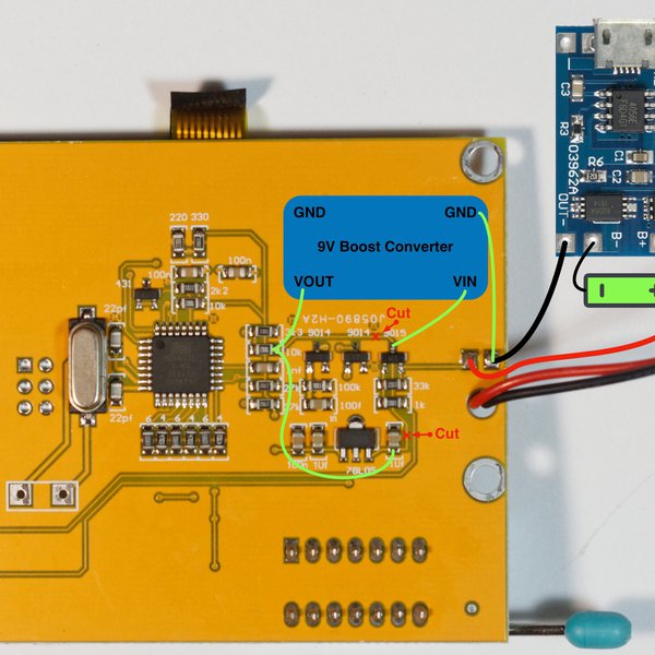 LCR-T4 Transistor Tester Lithium Battery Mod | Hackaday.io