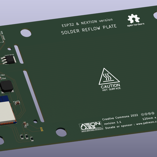 AeonLabs Solder Reflow Plate PCB with Nextion LCD | Hackaday.io