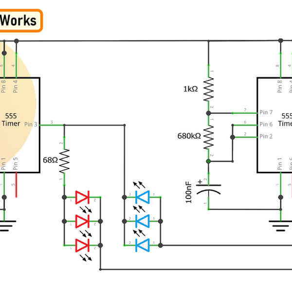 Police Car Led Effect Using 555 Timer IC | Hackaday.io