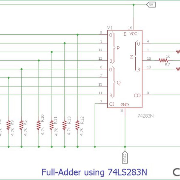 Full-Adder Using 74LS283N | Hackaday.io