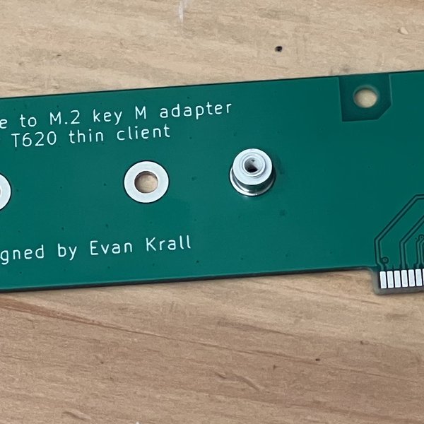 mini-PCIe to NVMe adapter for HP T620 thin client | Hackaday.io