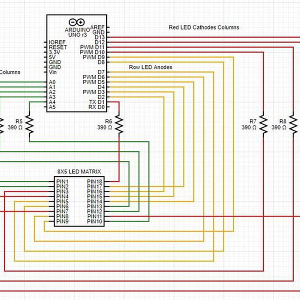 Arduino 8x5 Mulit Color LED Matrix Display Driver | Hackaday.io