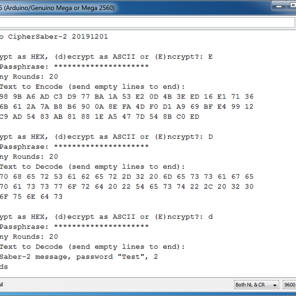 CipherSaber, a simple RC4 cipher for Arduino | Hackaday.io