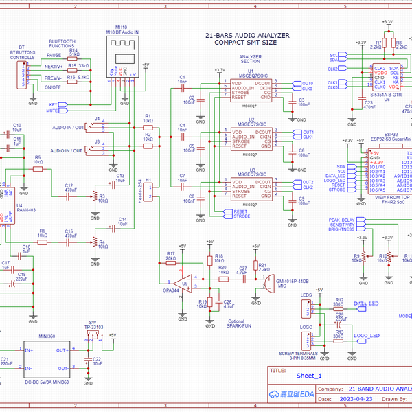 21 Band Audio Spectrum Analyzer SMD | Hackaday.io