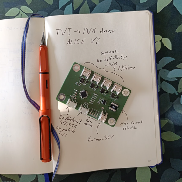 TWI to 4 x PWM Driver, Alice V2 | Hackaday.io