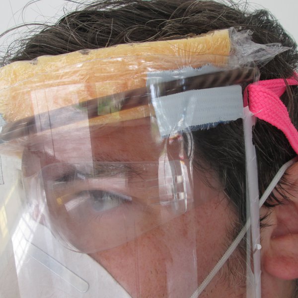 Minimal Resource Low Cost Soda Bottle Face Shield | Hackaday.io