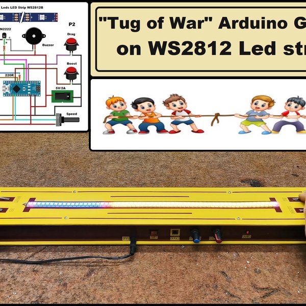 Tug of War Arduino Game on WS2812 Led strip | Hackaday.io